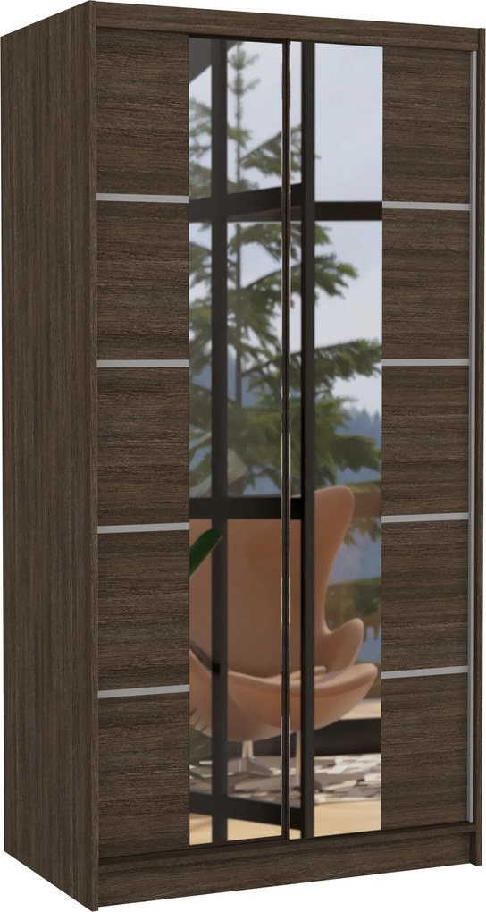 ADRK Furniture Posuvná skříň se zrcadlem KSAWER 100 SW-KSA-CH-100+A633