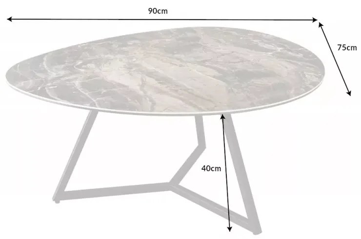 Massive home | Konferenční stolek MARVELOUS TAUPE 90 CM keramika