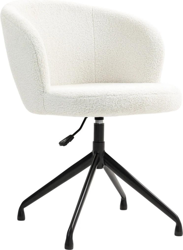 HOMCOM Ergonomická kancelářská židle, pracovní židle, otočná židle, výškově nastavitelná, nosnost 120 kg, čalounění z tkaniny Bouclé pro obývací pokoj