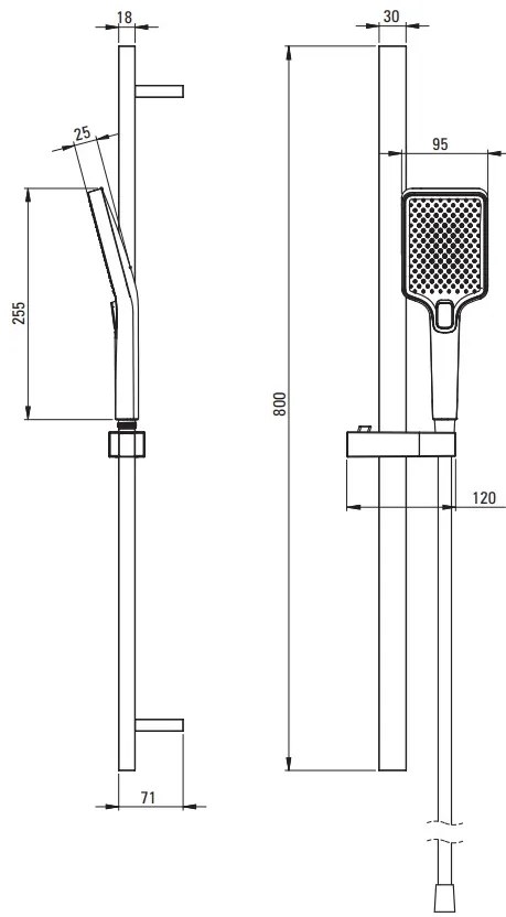 Deante Anemon, sprchový sloup se 4-funkční ruční sprchovou hlavicí, černá matná, DEA-NBZ_N51K