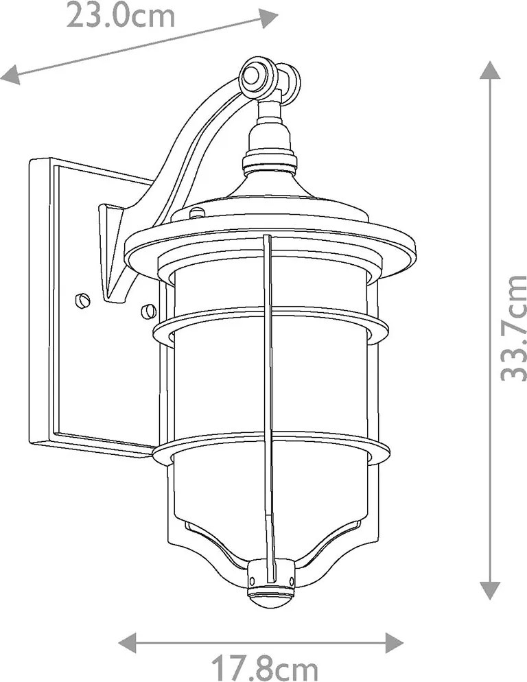 Venkovní nástěnná lampa Elstead ROYAL MARINE S 34 cm/1xE27 černá barva