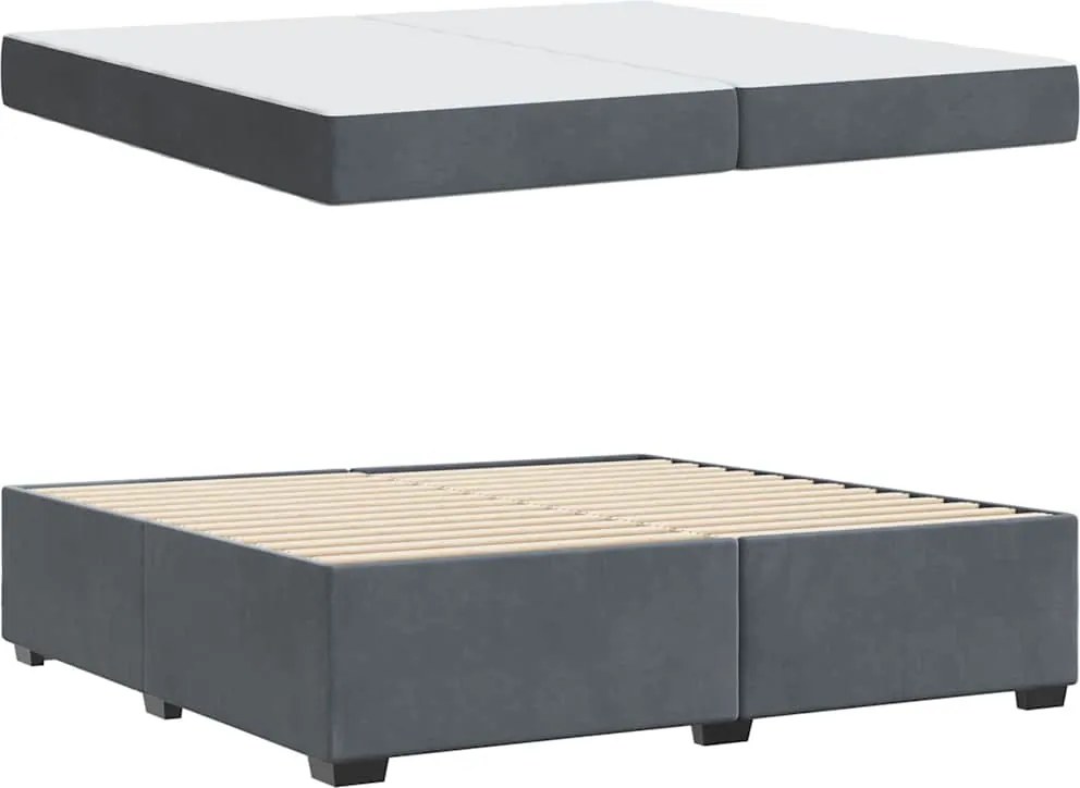 Rám postele s matrací Tmavě šedá 200 x 200 cm textil 3399309
