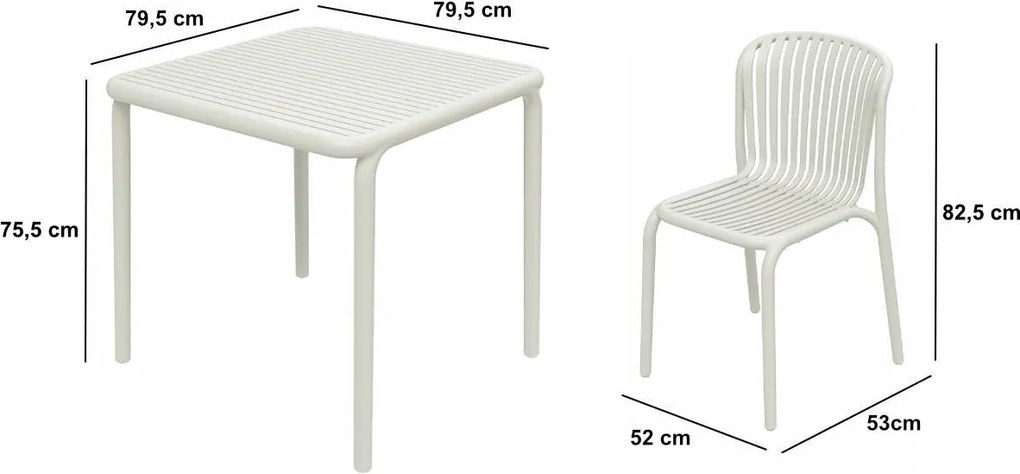 FERNE Zahradní sestava nábytku 5v1 BRENE - Bílá