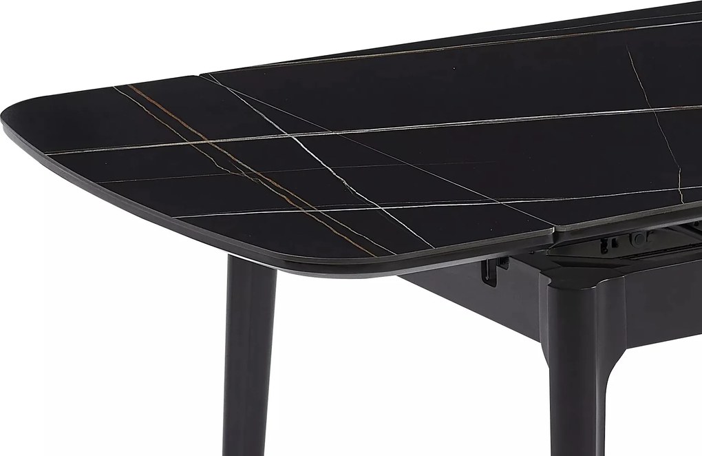 Jídelní rozkládací stůl Sento 120/180 cm keramika černý mramor/černý