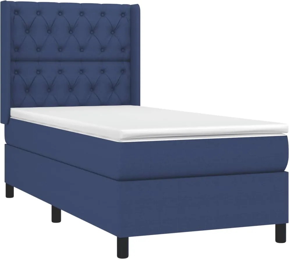 Box spring postel s matrací a LED modrá 80 x 200 cm textil 3138515