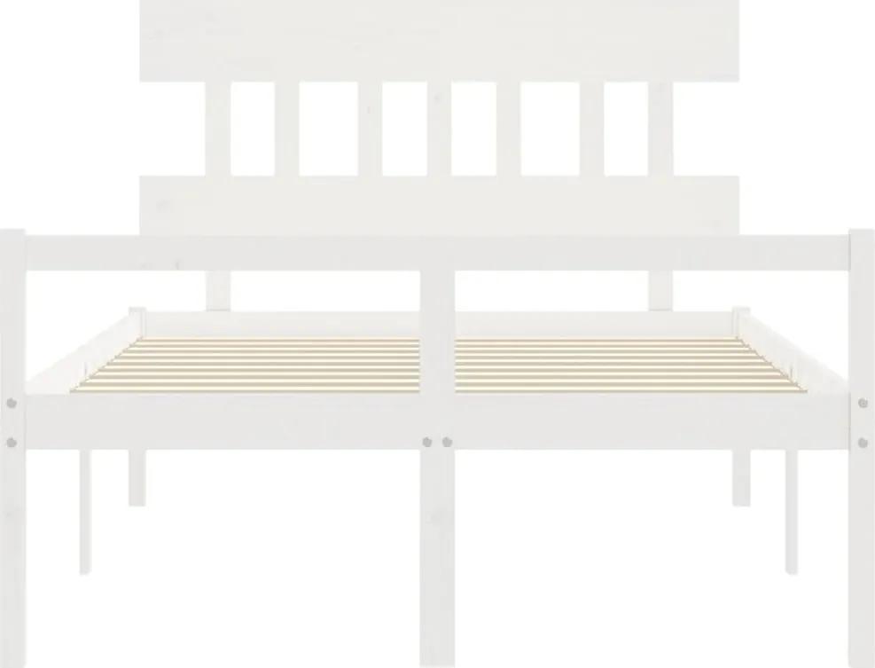 vidaXL Postel s čelem pro seniory 120x200 cm masivní dřevo [3195412] Barva: Bílá