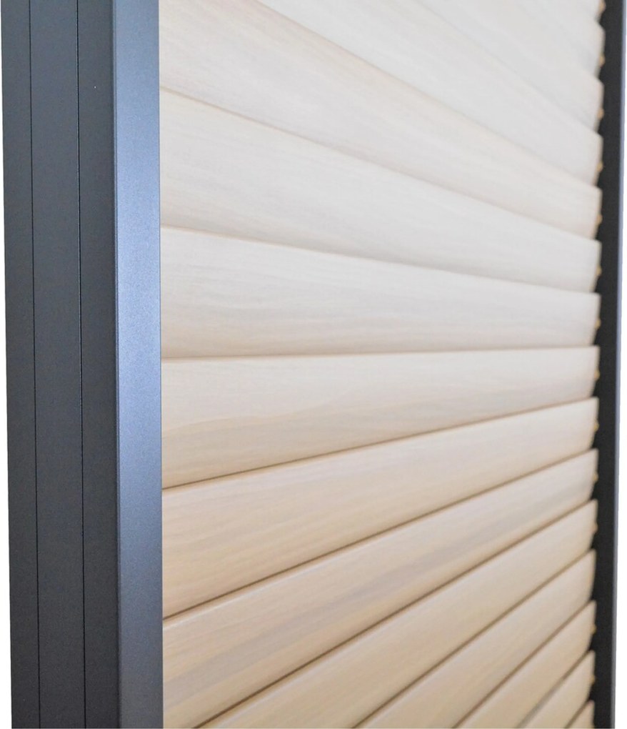 Rojaplast | Panel zastínění 1,3 m - sklápěcí horizontální lamely, pro bioklimatickou pergolu, dřevo | 11640718
