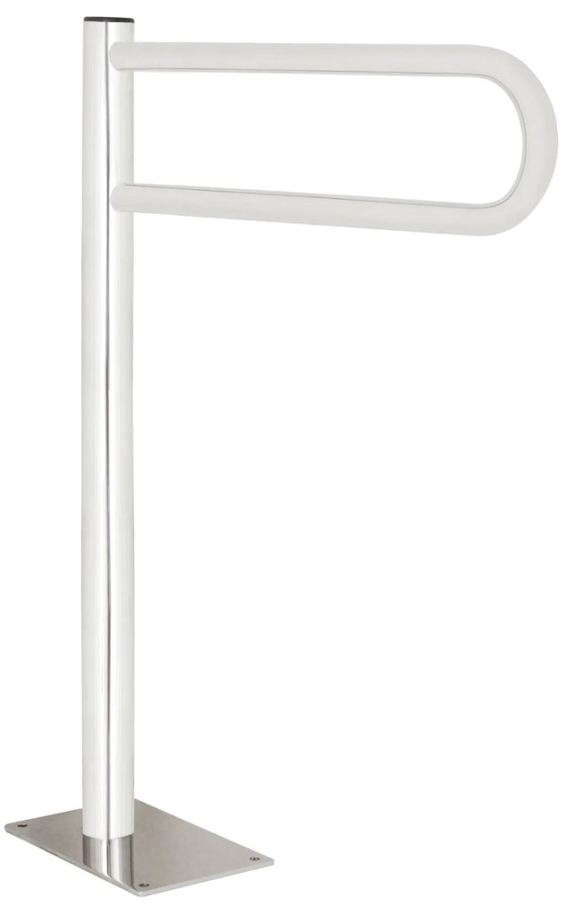 Podlahové MADLO k WC pevné bílé premium Délka: 70 cm, Průměr: 30 mm