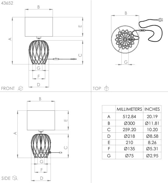 Eglo 43652 - Stolní lampa NIMLET 1xE27/40W/230V bílá
