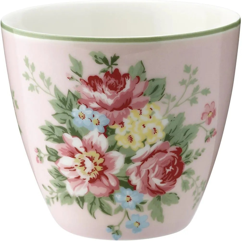 GREEN GATE Latte cup Aurelia Pale Pink, růžová barva, porcelán 350 ml