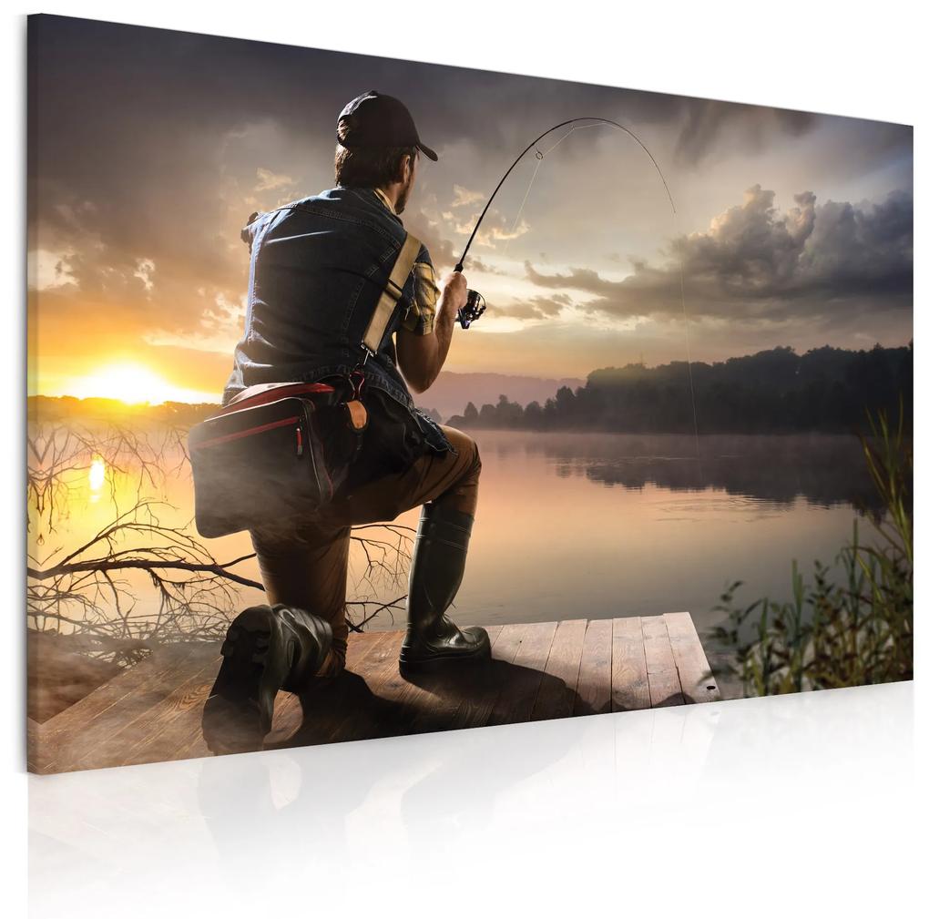 Malvis ® Obraz Rybář na molu ROZMĚR (šířka x výška): jednodílný obdélník 90x60 cm