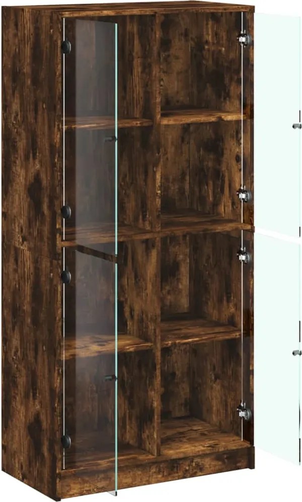 Highboard s dvířky kouřový dub 68x37x142 cm kompozitní dřevo 3295861