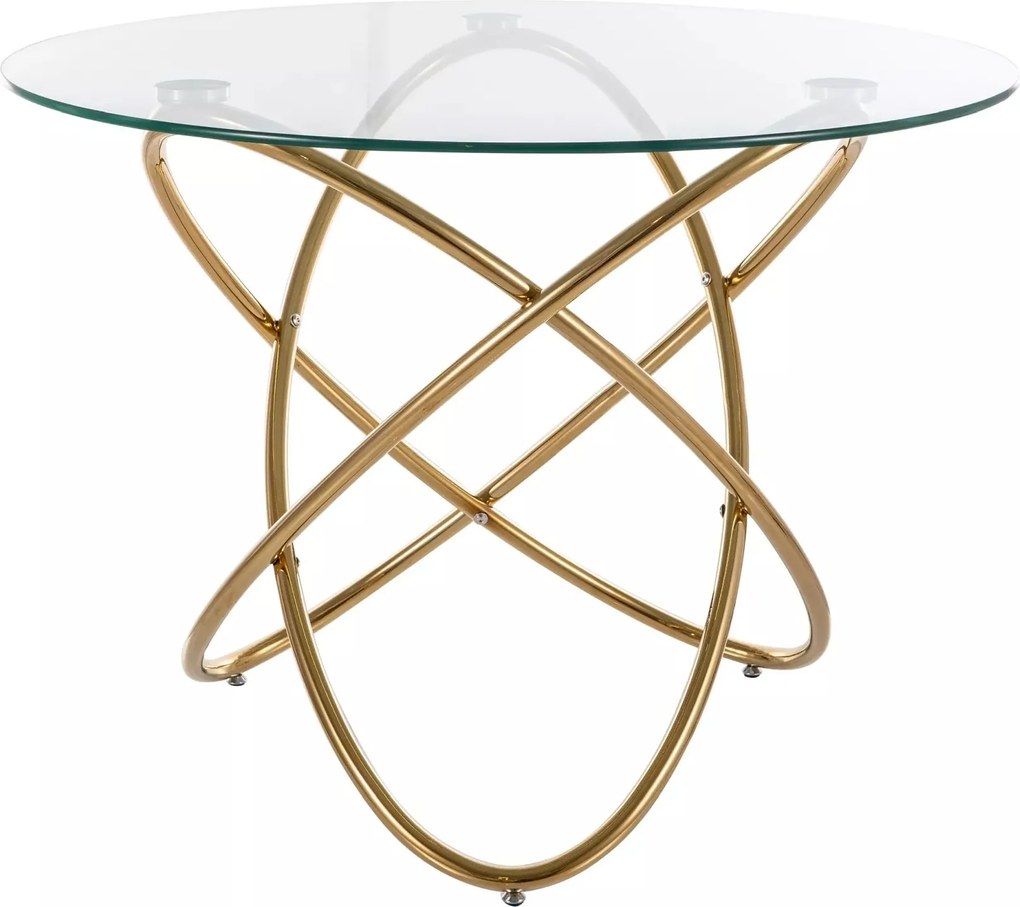 Jídelní stůl Orbit 100 cm čirý/zlatý