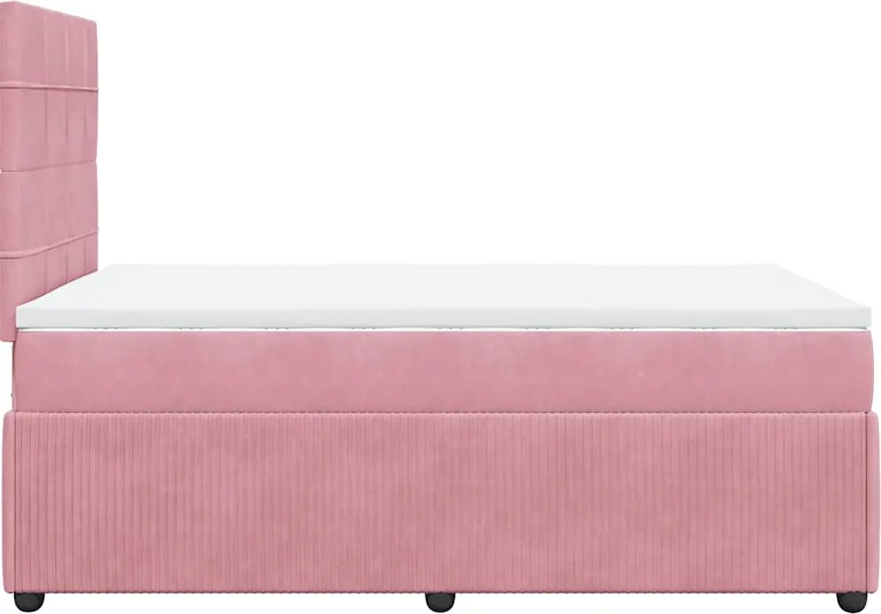 Box spring postel s matrací růžová 120x190 cm samet 3294591