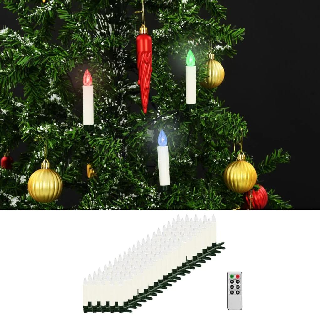 Bezdrátové LED svíčky s dálkovým ovládáním - 100 ks | barevné