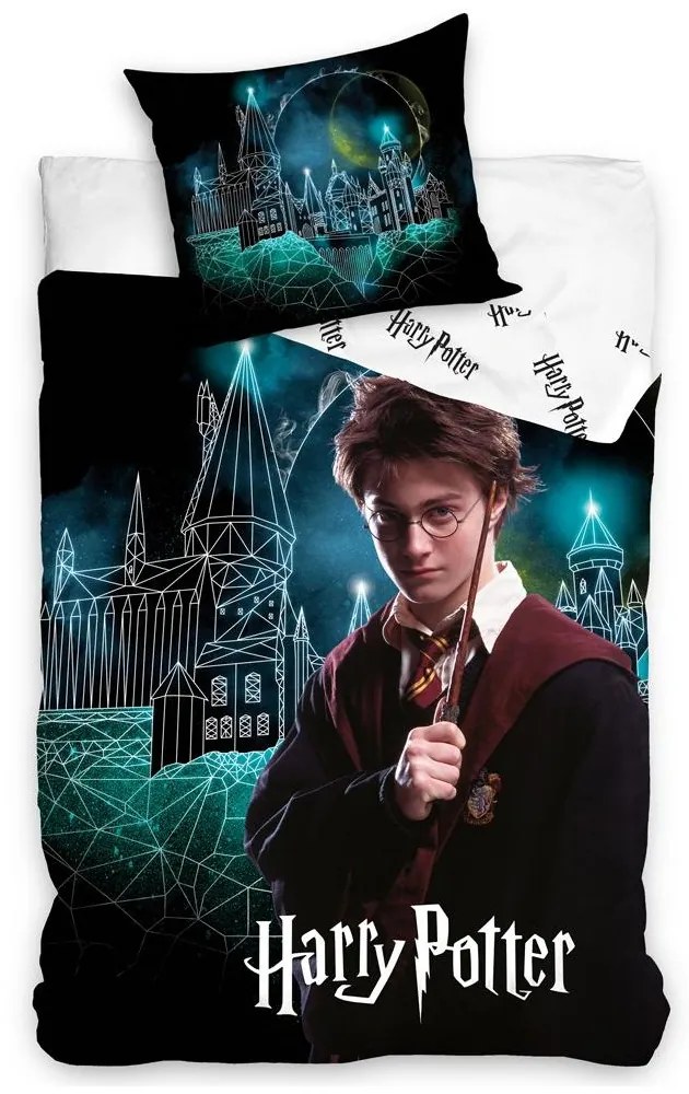 TipTrade Bavlněné povlečení 140x200 + 70x90 cm - Harry Potter kouzelné Bradavice