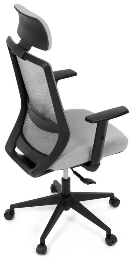 Kancelářská ergonomická židle SENA — síť / látka, černá / šedá