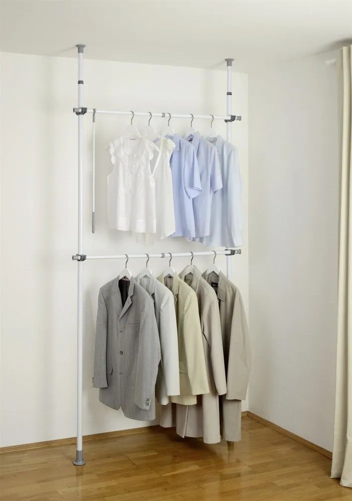 Závěsný teleskopický kovový stojan na oděvy Herkules Basic, 75 -120x11x165-300 cm, WENKO