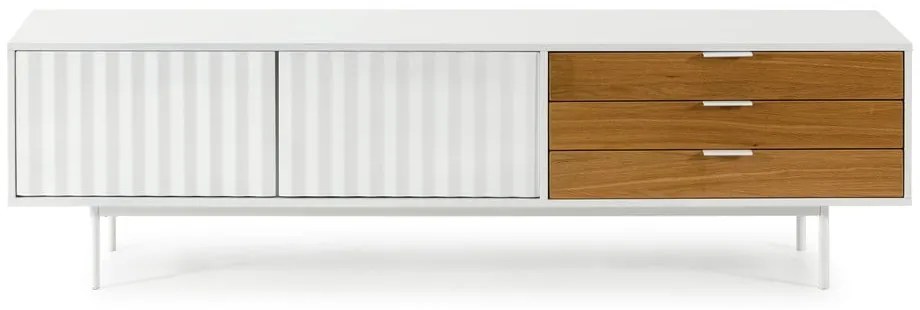 TV stolek v dekoru dubu v bílo-přírodní barvě 180x52 cm Sierra – Teulat