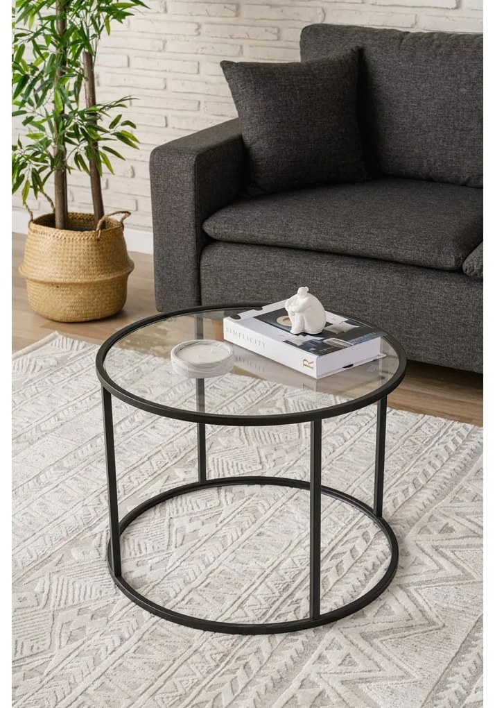 Konferenční stolek Berlin Black, 60 cm