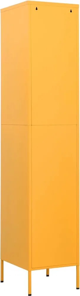 Uzamykatelná skříň hořčicově žlutá 35 x 46 x 180 cm ocel 336254
