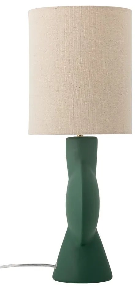 Stolní lampa s textilním stínidlem v tmavě zeleno-přírodní barvě (výška 55 cm) Sergio – Bloomingville