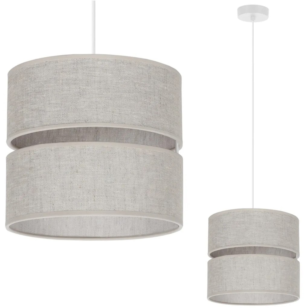 Závěsné svítidlo Jen, 1x světle béžové textilní stínítko, (fi 20 cm), w
