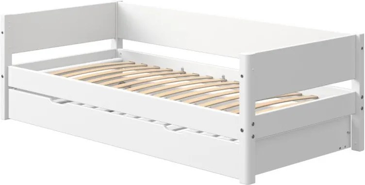 Bílá dětská postel s přídavným výsuvným lůžkem Flexa White