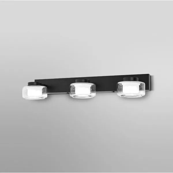 Ledvance-LED Koupelnové nástěnné svítidlo ORBIS FLAME 3xLED/5,5W/230V IP44 černá