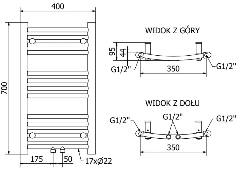 Mexen Ares, topné těleso 700x400 mm, 240 W, černá, W102-0700-400-00-70