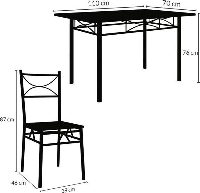 Deuba Jídelní set Paul - černý