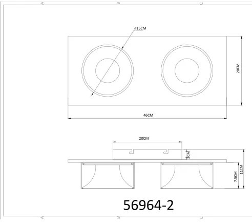 Globo 56964-2 - LED Stropní svítidlo RAYMOND LED/24W/230V 3000K 46x20 cm mosaz