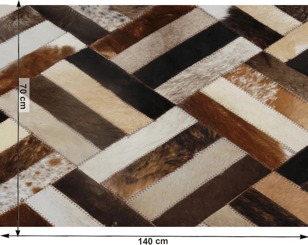 Luxusní koberec, pravá kůže, 70x140, KŮŽE TYP 2