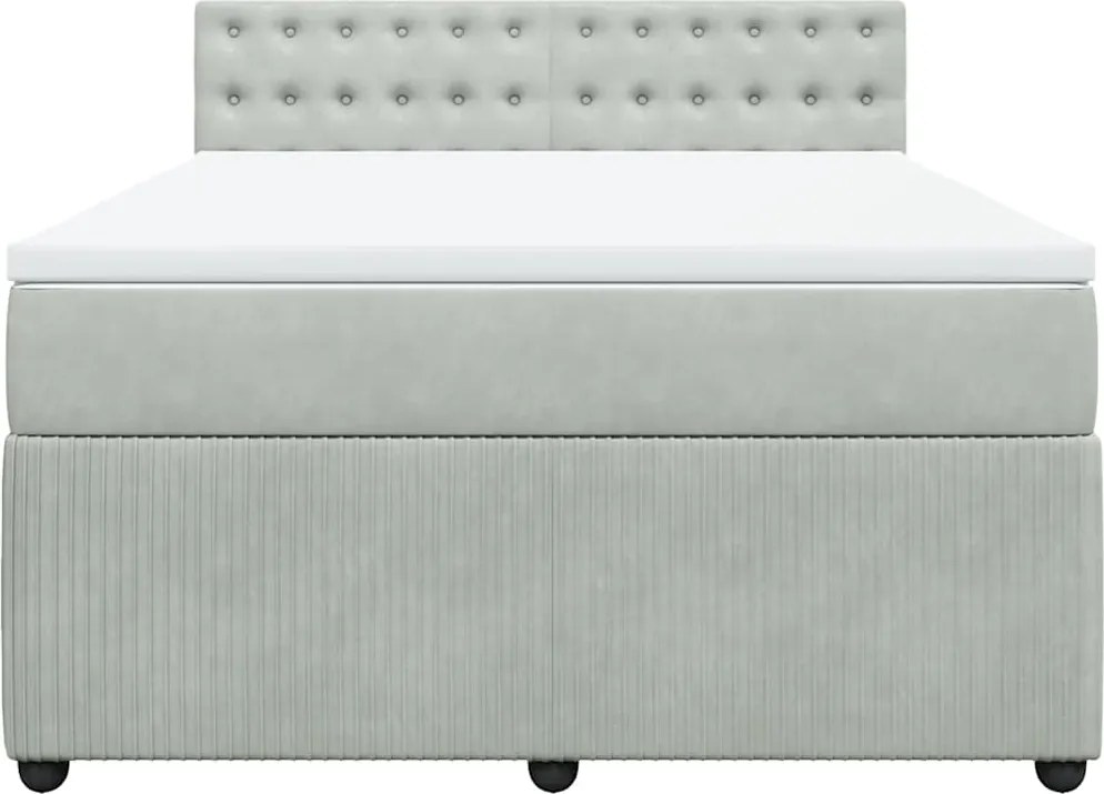 Box spring postel s matrací světle šedá 140x200 cm samet 3287770