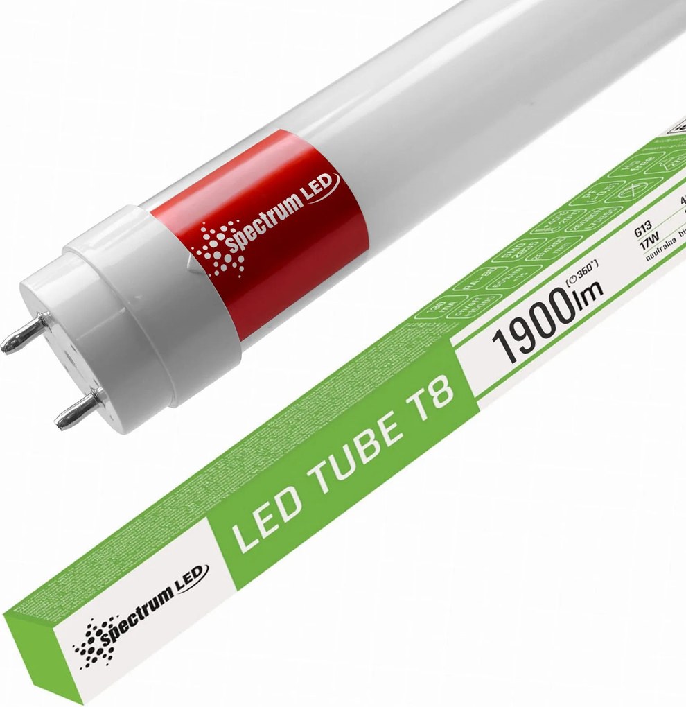 Spectrum LED Rea, LED Tube Neutral White 120CM T8 230V 17W WOJ+22304, OSW-12005