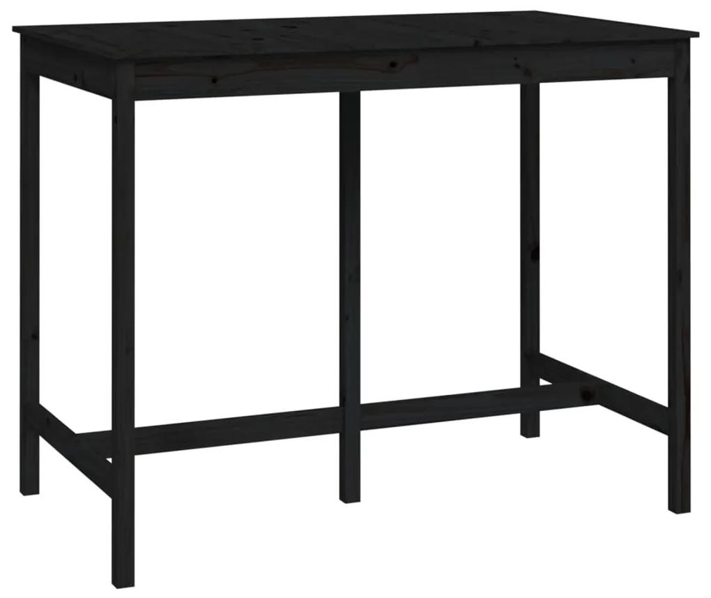 Barový stolek černý 140 x 80 x 110 cm masivní borové dřevo - Default Title