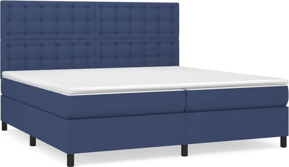Box spring postel s matrací modrá 200x200 cm textil 3142127