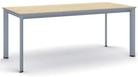 Kancelářský stůl PRIMO INVITATION, šedostříbrná podnož 1800 x 800 mm, dub přírodní