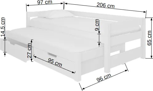 ADRK Furniture Manželská postel s matracemi FRAGA CH-Fra-W-D074