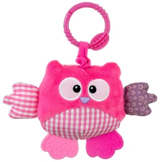 Závěsná plyšová hračka Cutie owl 2881 růžová