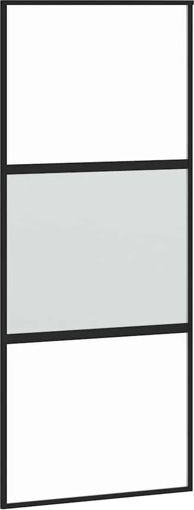 Posuvné dveře se sadou kování černé 90x205 cm Tvrzené sklo 3375818