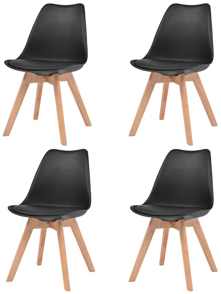 Jídelní židle 4 ks černé plast 244788