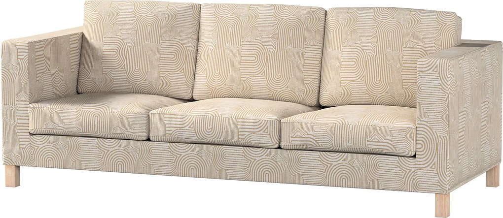 Potah na pohovku IKEA Karlanda 3-místná nerozkládací, krátký barva béžová látka pletený vzor, vzorované