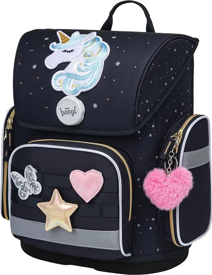 BAAGL Školní aktovka Ergo Unicorn Gold