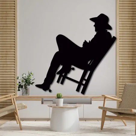 Elegantní dřevěný obraz na stěnu - KOVBOJ | SENTOP PR0437 plywood