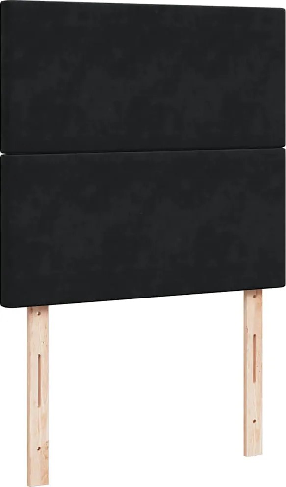 Box spring postel s matrací černá 90x200 cm samet 3292234