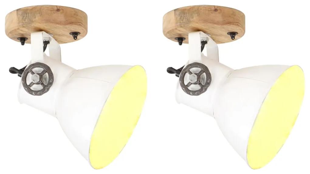 Industriální nástěnné/stropní lampy 2 ks bílé 20 x 25 cm E27,  320519