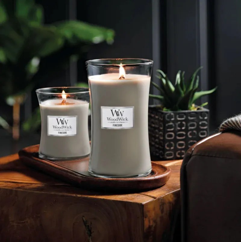 WoodWick – svíčka Fireside (Oheň v krbu) Velikost: velká 609 g