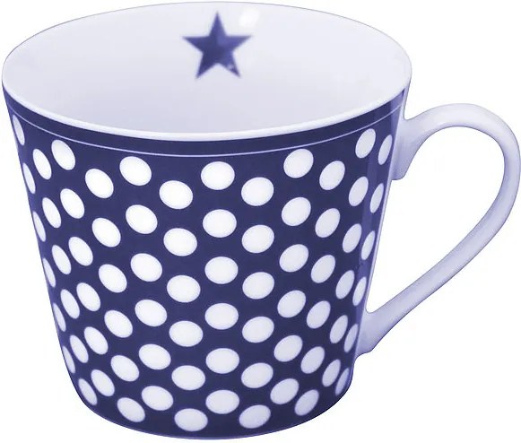 Krasilnikoff Porcelánový hrnek Dark blue dots 350 ml