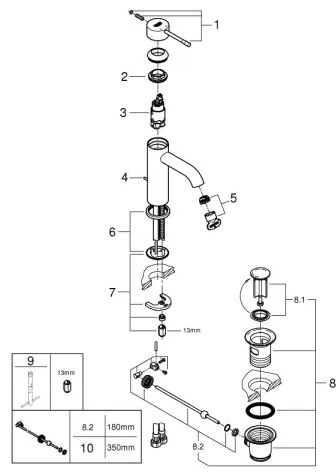 GROHE 23589DC1 - Umyvadlová baterie ESSENCE velikost S nerez